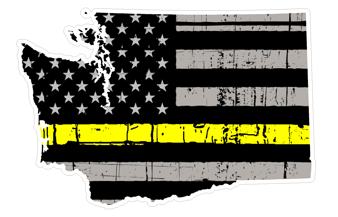 Washington State (E47) Thin Yellow Line Dispatch Vinyl Decal Sticker ...