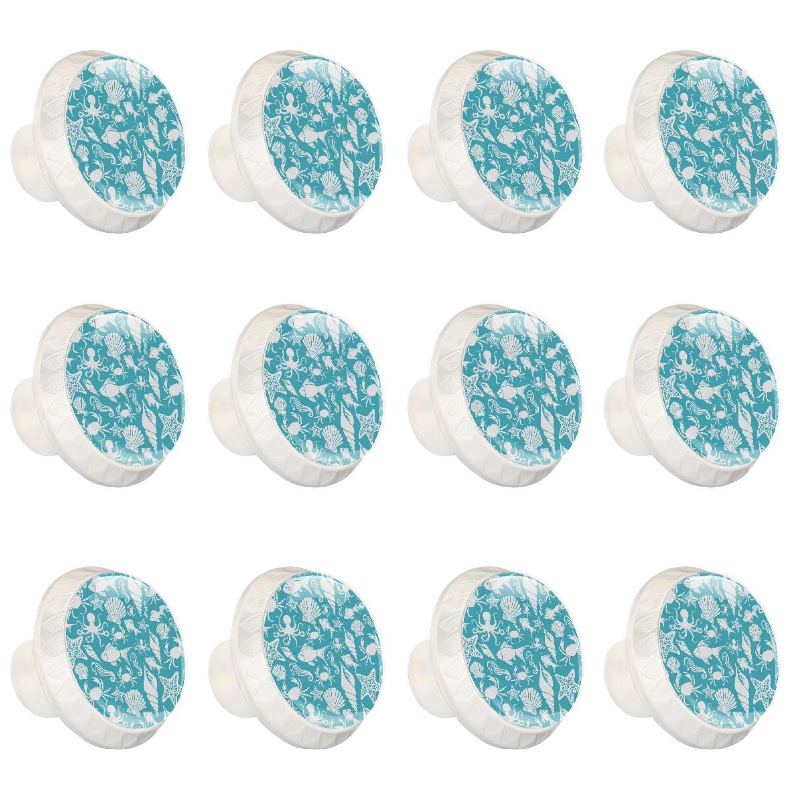 12 Pcs Ocean Pattern Knobs for Kitchen Cabinet Cupboard Dresser ...