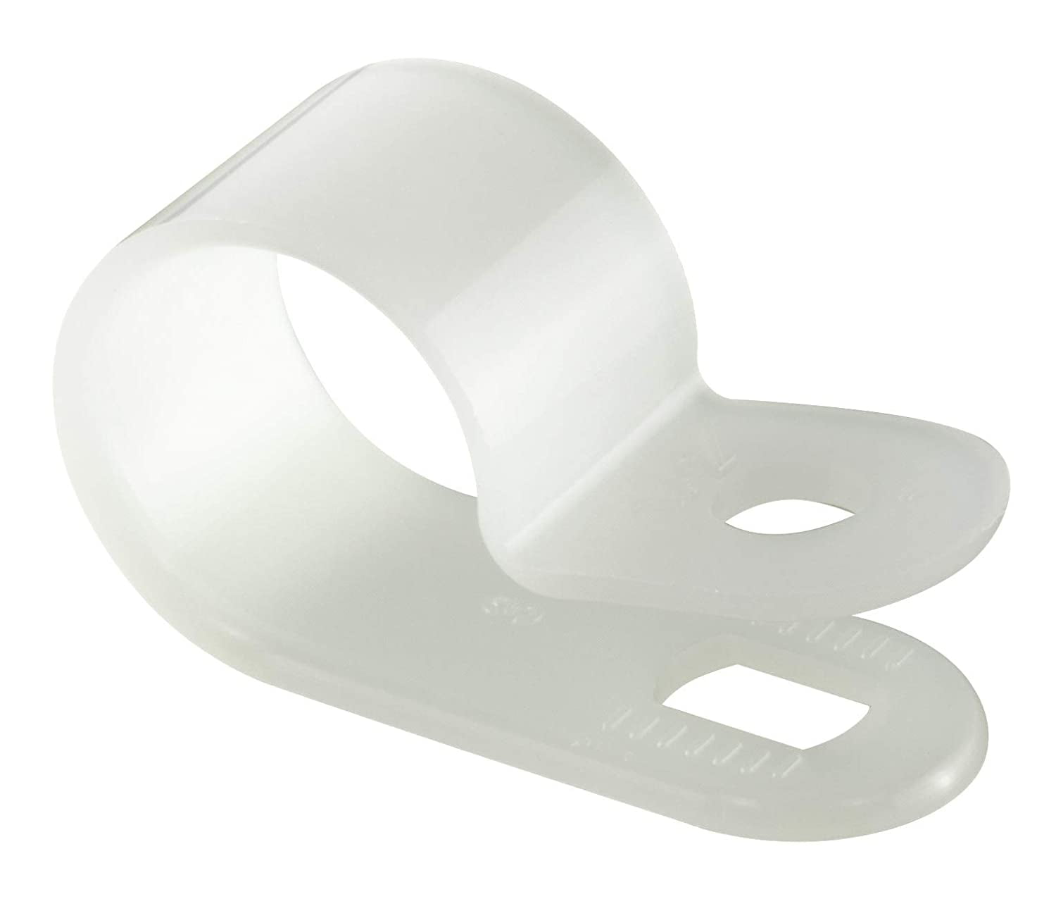 White Nylon Plastic Cable Clamps, 1/2" Screw Mounts for Cable, Rope ...