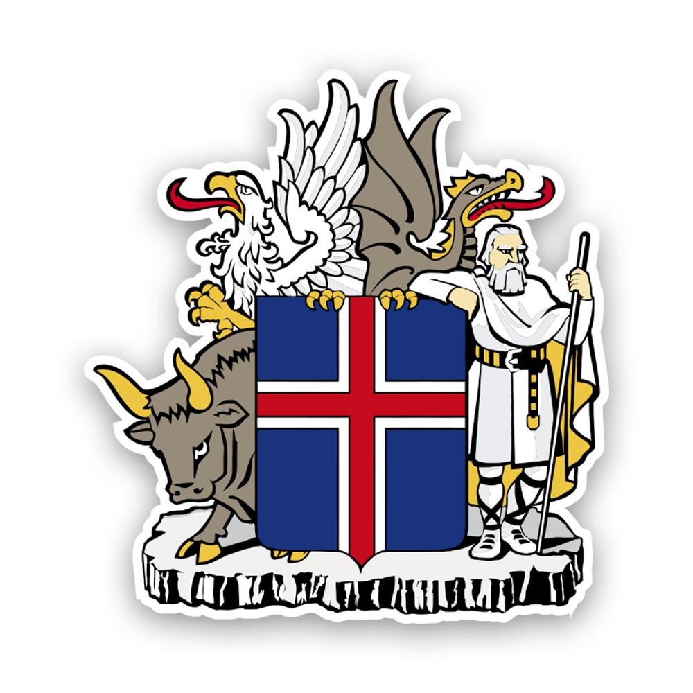 Icelandic Coat of Arms Sticker Decal - Self Adhesive Vinyl ...