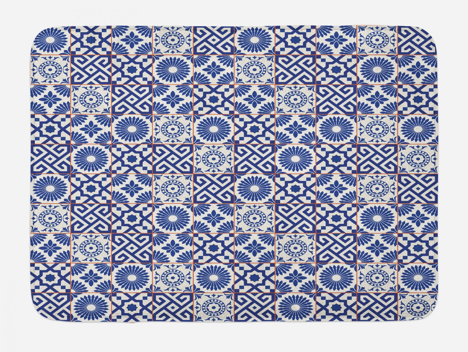 Moroccan Bath Mat, Old Ottoman Style Inspired Mix of Moroccan Tiles in ...