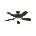 Hunter 42" Kenbridge Noble Bronze Ceiling Fan with Light Kit and Pull ...