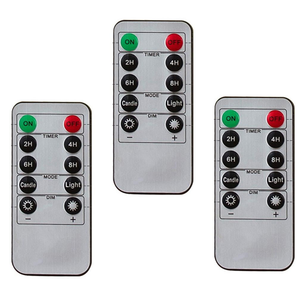 3pcs 10-Key Remote Control With 24-hour Timer For Flickering LED Candle ...