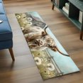 Area Rug 2x6ft Rustic Highland Cow Dandelion Area Rugs Washable Low ...