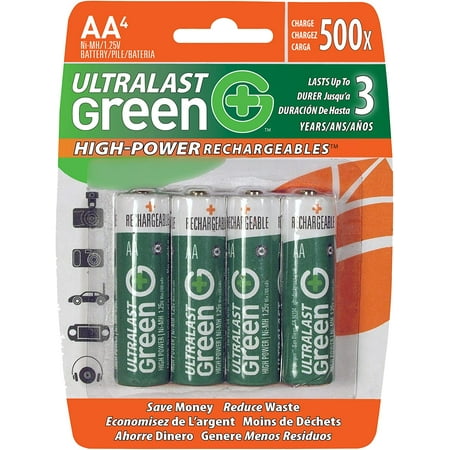UltraLast Green High Power/Capacity NiMH 4-Pack AA. | Walmart Canada