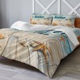 4 Piece Duvet Cover Set Queen, Better Beach Life Art Soft Breathable ...