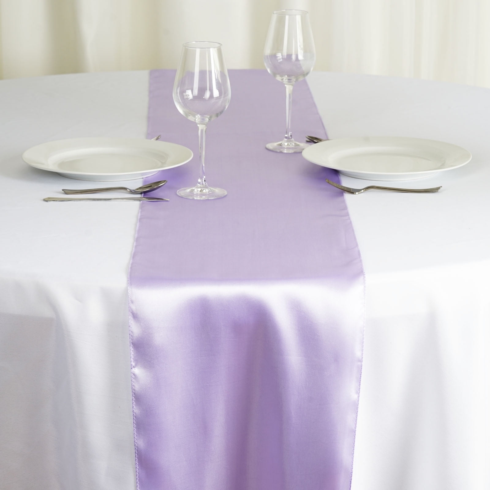 BalsaCircle 12" x 108" Satin Table Top Runner Wedding Linens Lavender ...