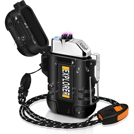 Waterproof Arc Lighter USB Rechargeable FlameLess Wind Proof Plasma ...