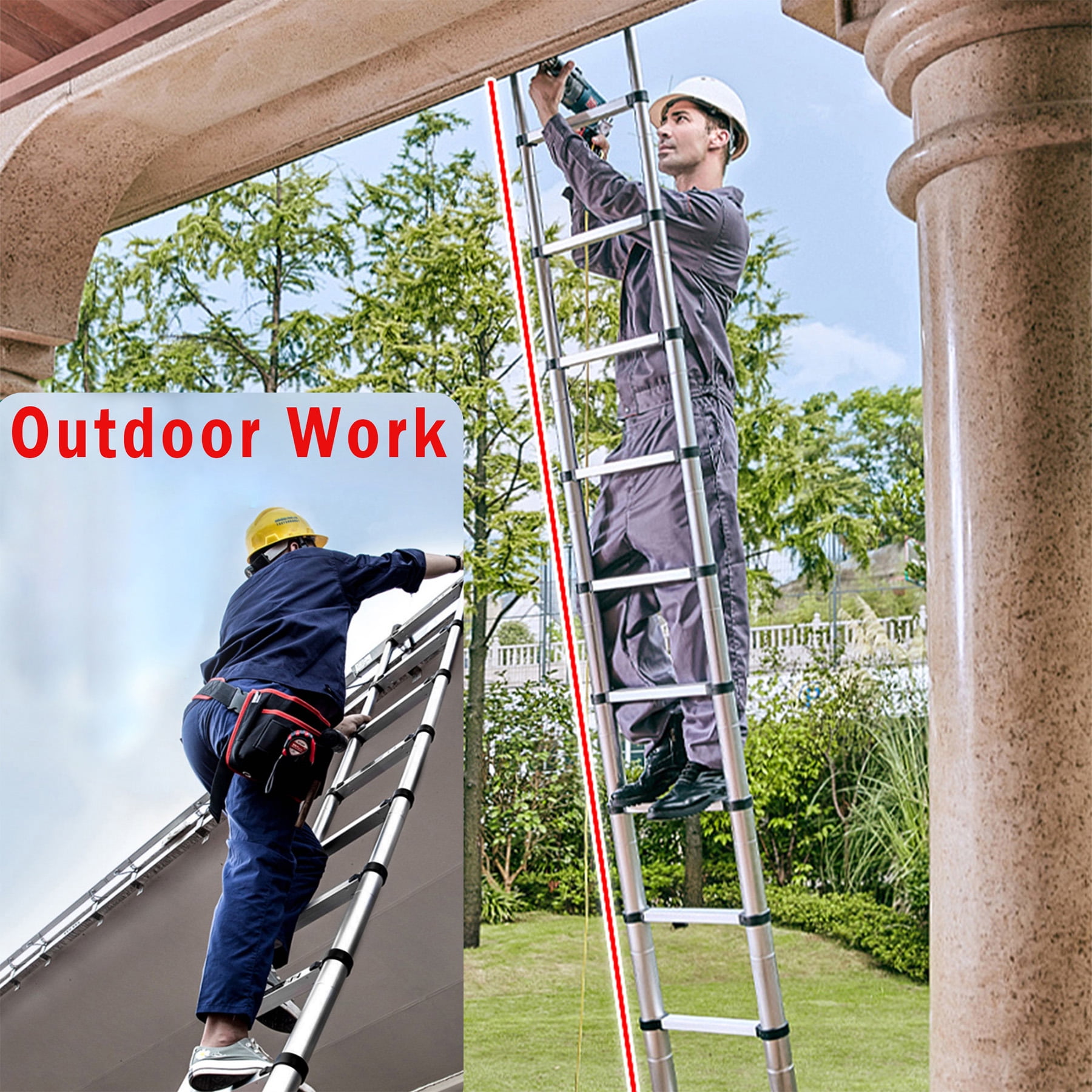 APOLLOLIFT 13 Steps Telescopic Ladder Thickened Aluminium ...