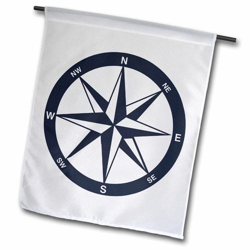 3dRose Blue and White Nautical Compass, Garden Flag, 18 by 27-Inch ...