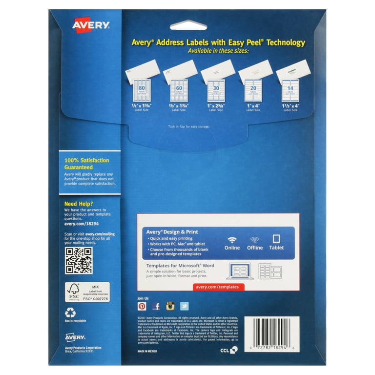 Plantilla De Etiqueta Avery 18294 Imprimir Etiquetas De Forma Rápida