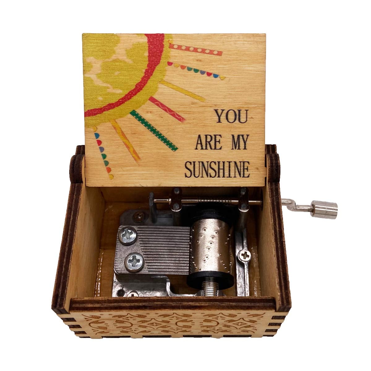 You are My Sunshine Wood Music Box Laser Engraved Vintage Wooden ...