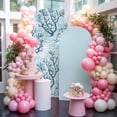 5 Ft Arch Backdrop Cover, Blue Coral Coastal Decorative Wedding Arch ...