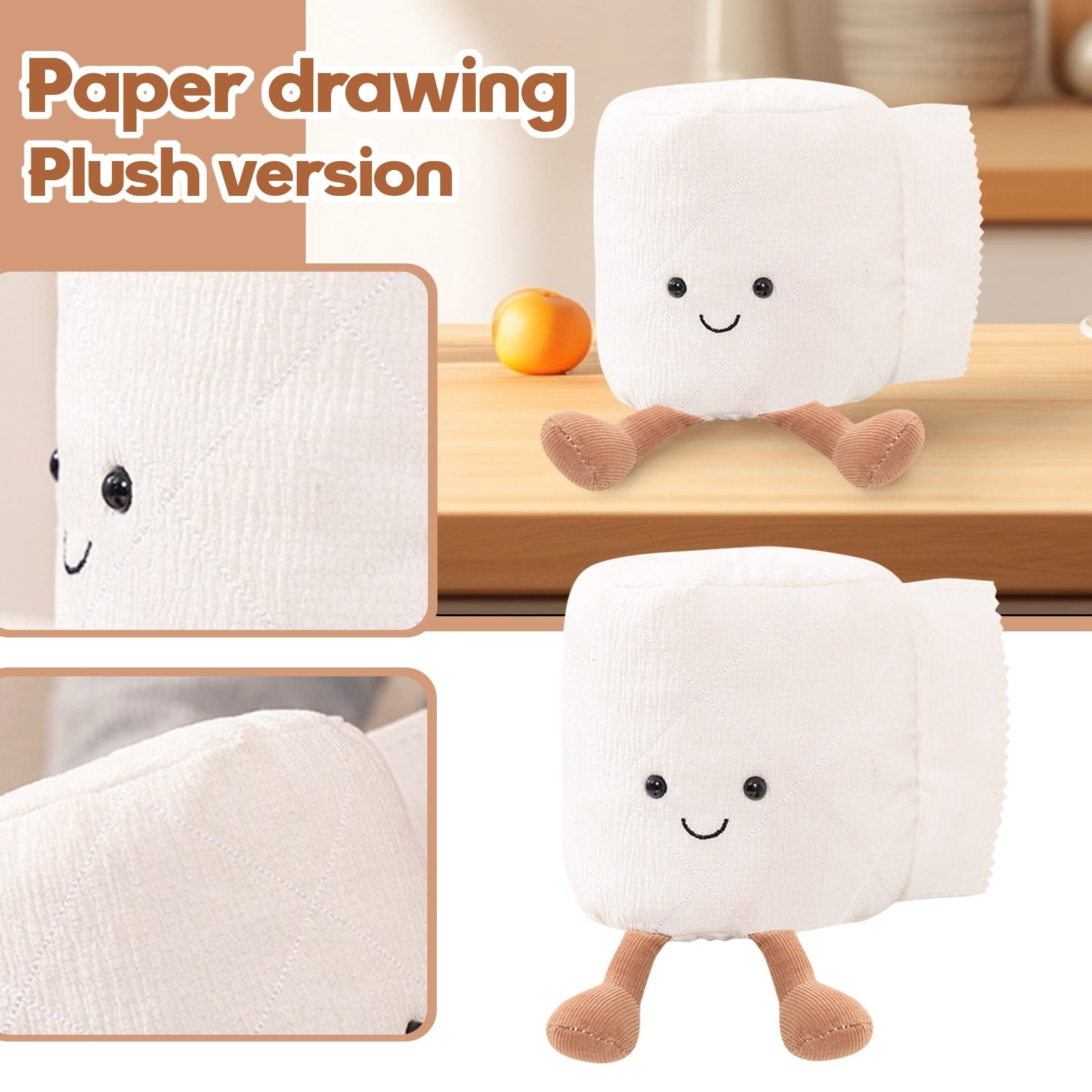 Jellycat Amuseables Toilet Paper Roll Stuffed Toy, Small 5 inches ...