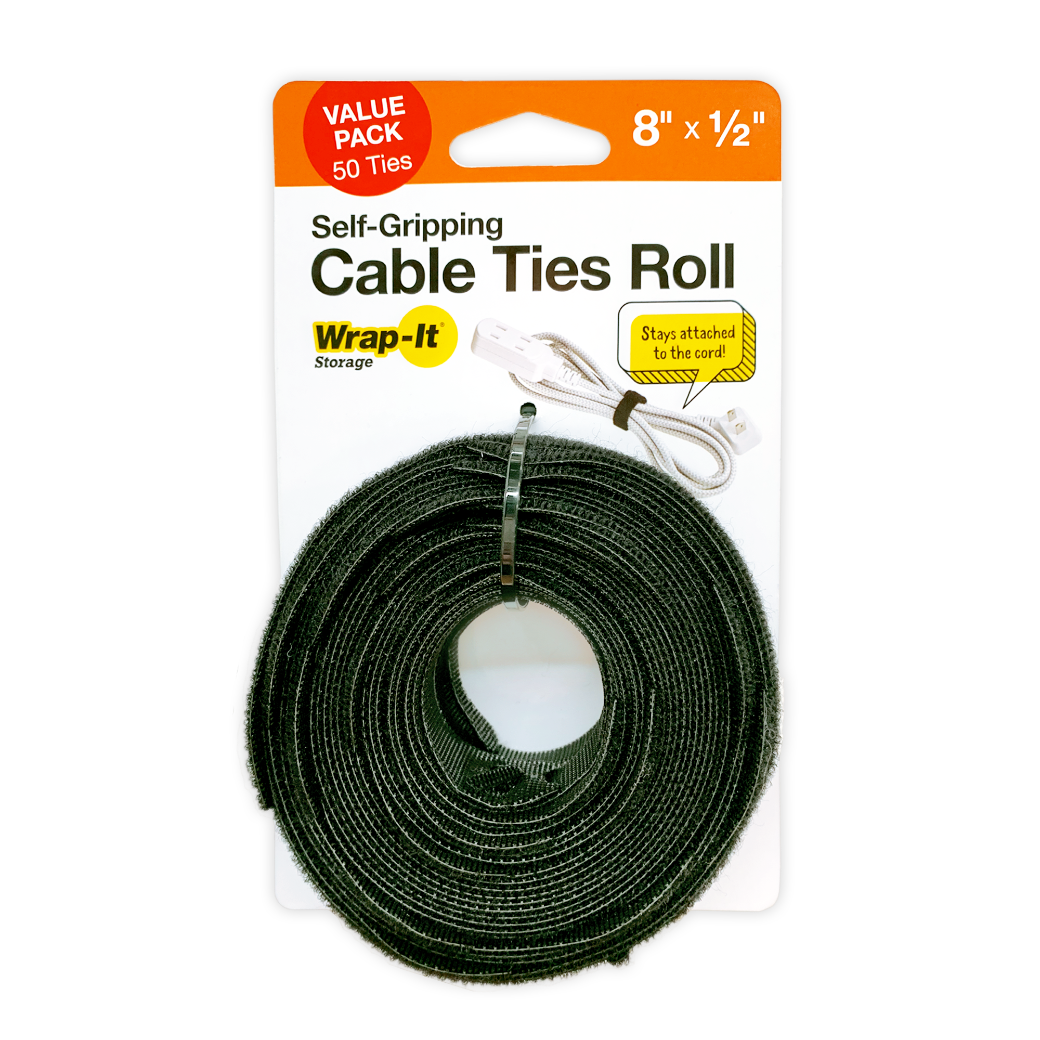 Cable Ties Roll - 8-in. Black 50 Count - Walmart.com
