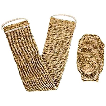 Natural Exfoliating Hemp Back Scrubber Shower Body Brush Scrubber with ...