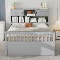 Full Size Captain Platform Bed Frame with Storage Bookcases and Shelves ...