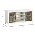 HOMCOM TV Cabinet, Farmhouse TV Stand for 55 Inch TV, Entertainment ...