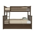 Max & Lily Solid Wood Bunk Bed, Twin over Full with Storage Trundle and Ladder for Kids ...