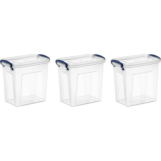 Superio Clear Storage Bins with Lids, Stackable Deep Storage Boxes with ...