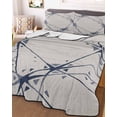 Abstract Geometric 3 Piece Quilt Set Twin Size, Navy Blue Splatter ...
