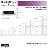 6X3 Rectangular Conference Table With Metal T Bases And Power Module ...