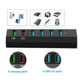 TOPESLE 6 Port USB Hub 3.0 with Power Adapter USB Splitter for Computer ...