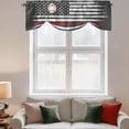 Baseball USA Flag Tie Up Valance Curtains Distressed Vintage Red White ...