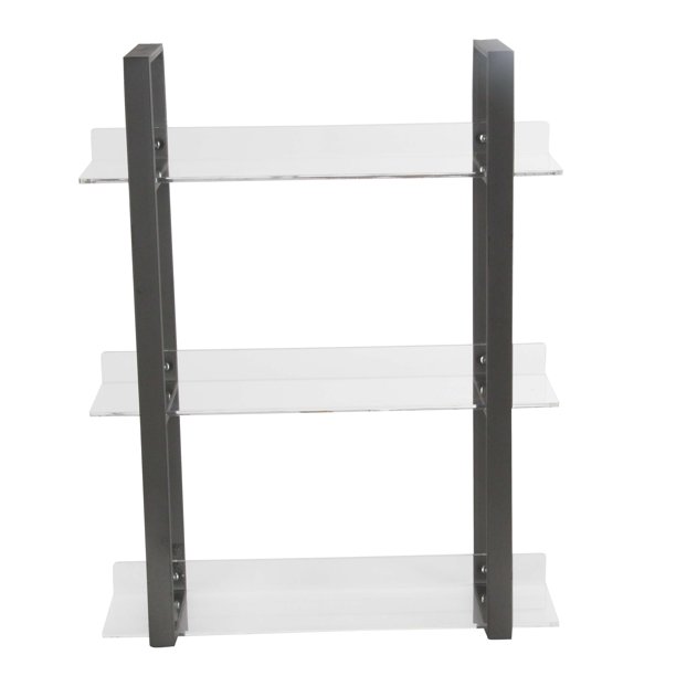 Decmode Contemporary 25 X 19 Inch Iron and Acrylic 3-Tiered Shelf ...