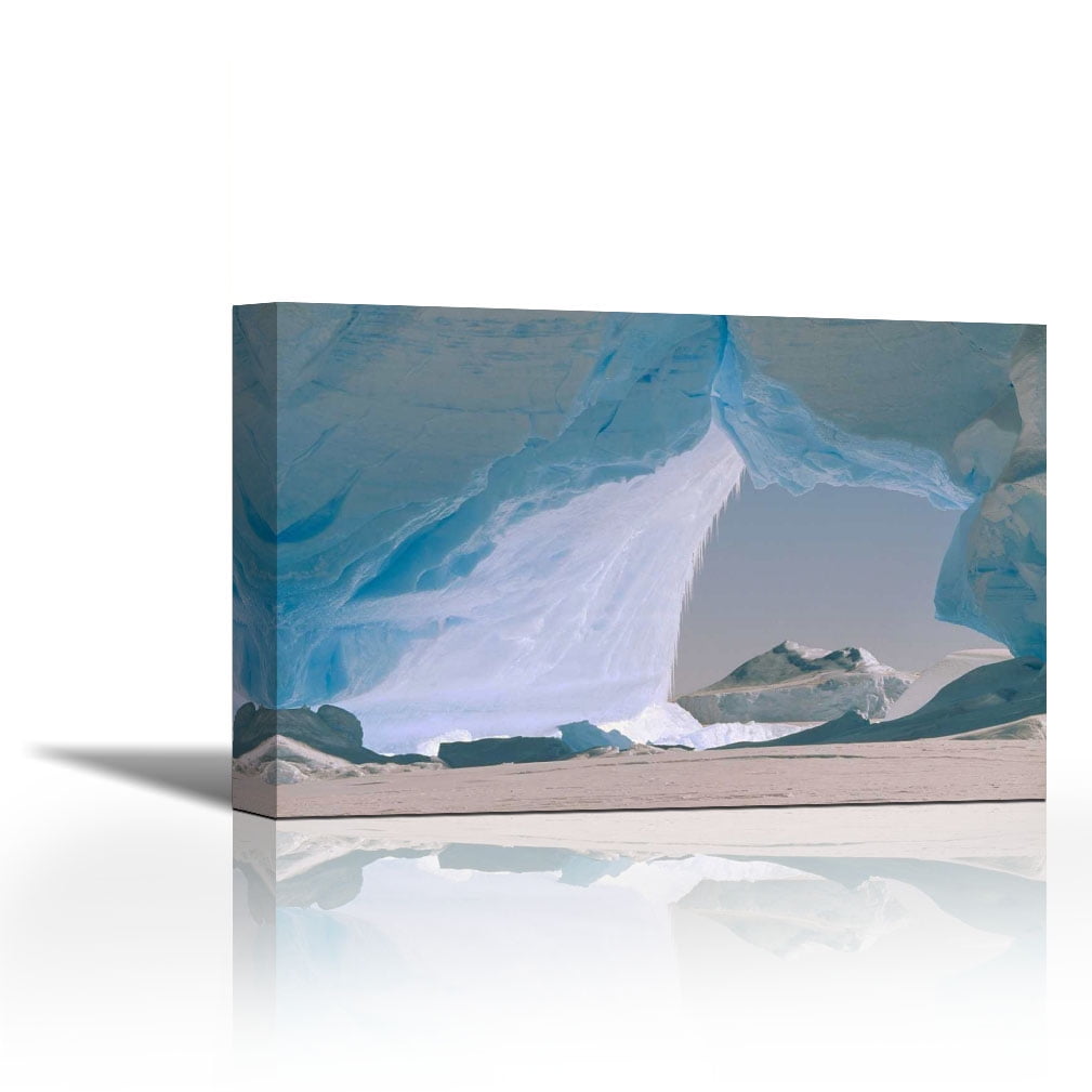 Icebergs caught in frozen ice shelf, Weddell Sea, Antarctica ...