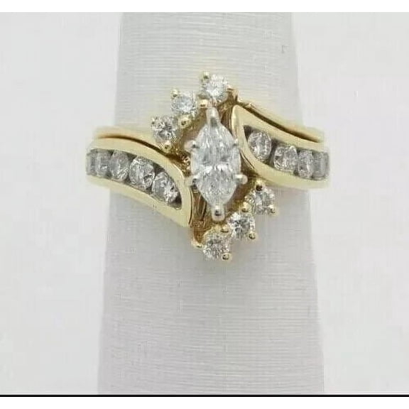 0.5Ct Round Cut Moissanite Women's Engagement Cross Ring 14K Yellow ...