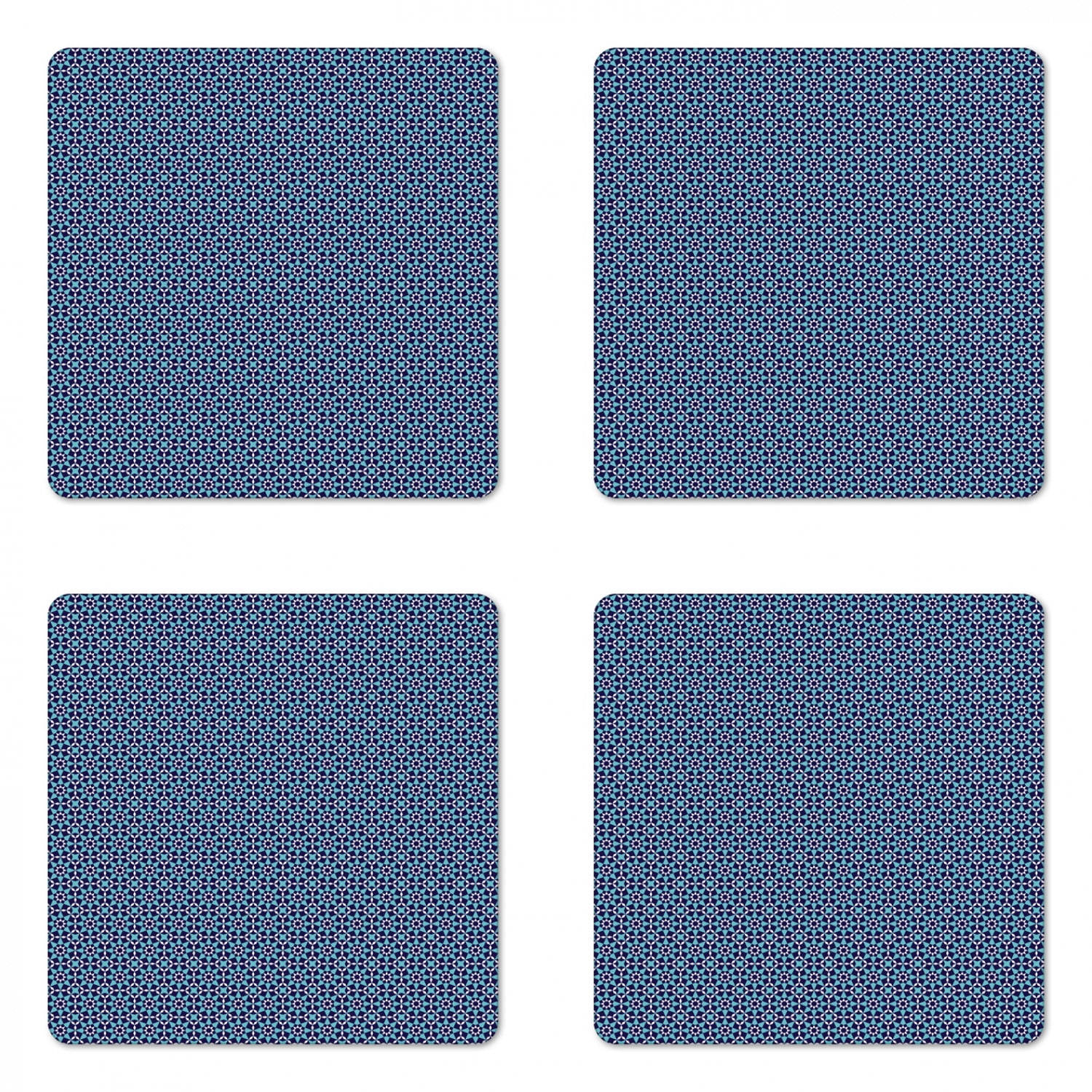 Moroccan Coaster Set of 4, Continuous Oriental Mediterranean Sea Colors ...