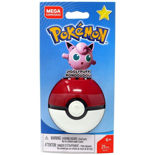 Mega Construx Pokemon Buildable Jigglypuff Figure & Poke Ball GFC91 ...
