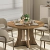 Tribesigns 47 Inch Round Dining Table, Grey Farmhouse Wood Kitchen ...