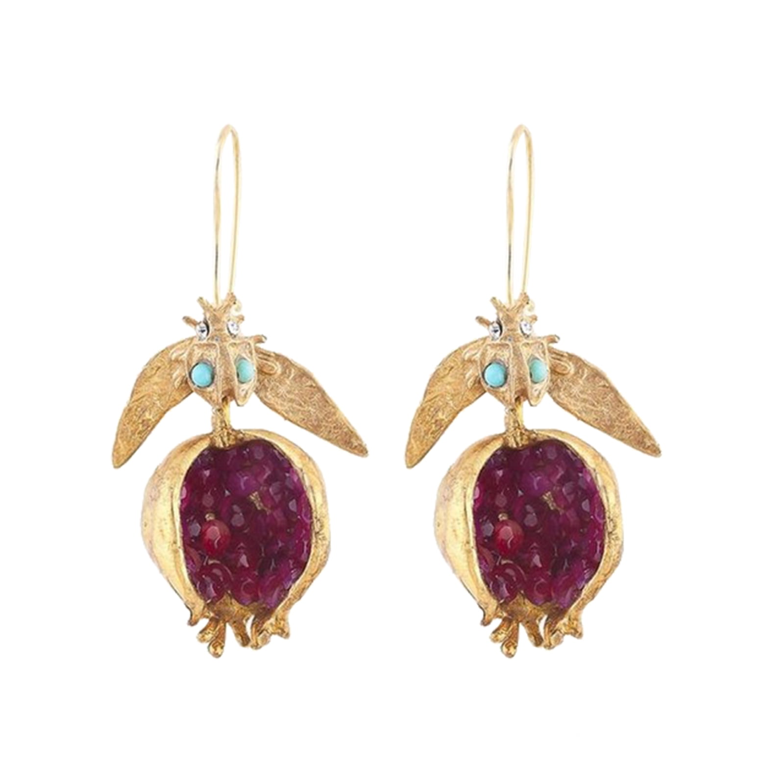 Click here for Riforla Unique Gold Pomegranate Design Earrings Da... prices