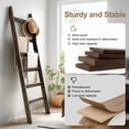 6-Tier Blanket Ladder Rustic Brown 5.4 Ft Wall-Leaning Quilt Rack With ...