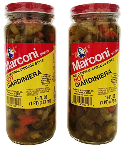 Marconi The Original Chicago Style Hot Giardiniera, Pack of 2 (2 Items ...