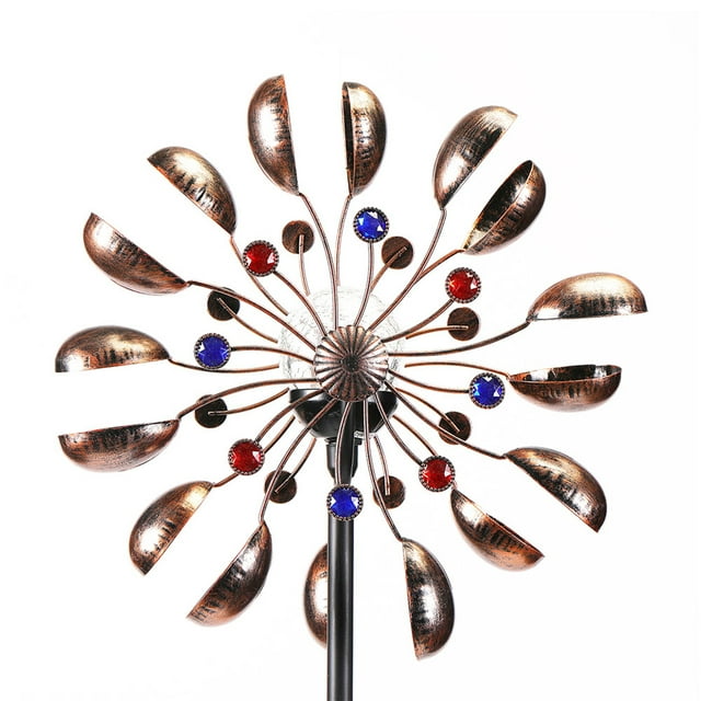 Solar Wind Spinners, Solar Wind Spinner with Metal Garden Stake, with ...