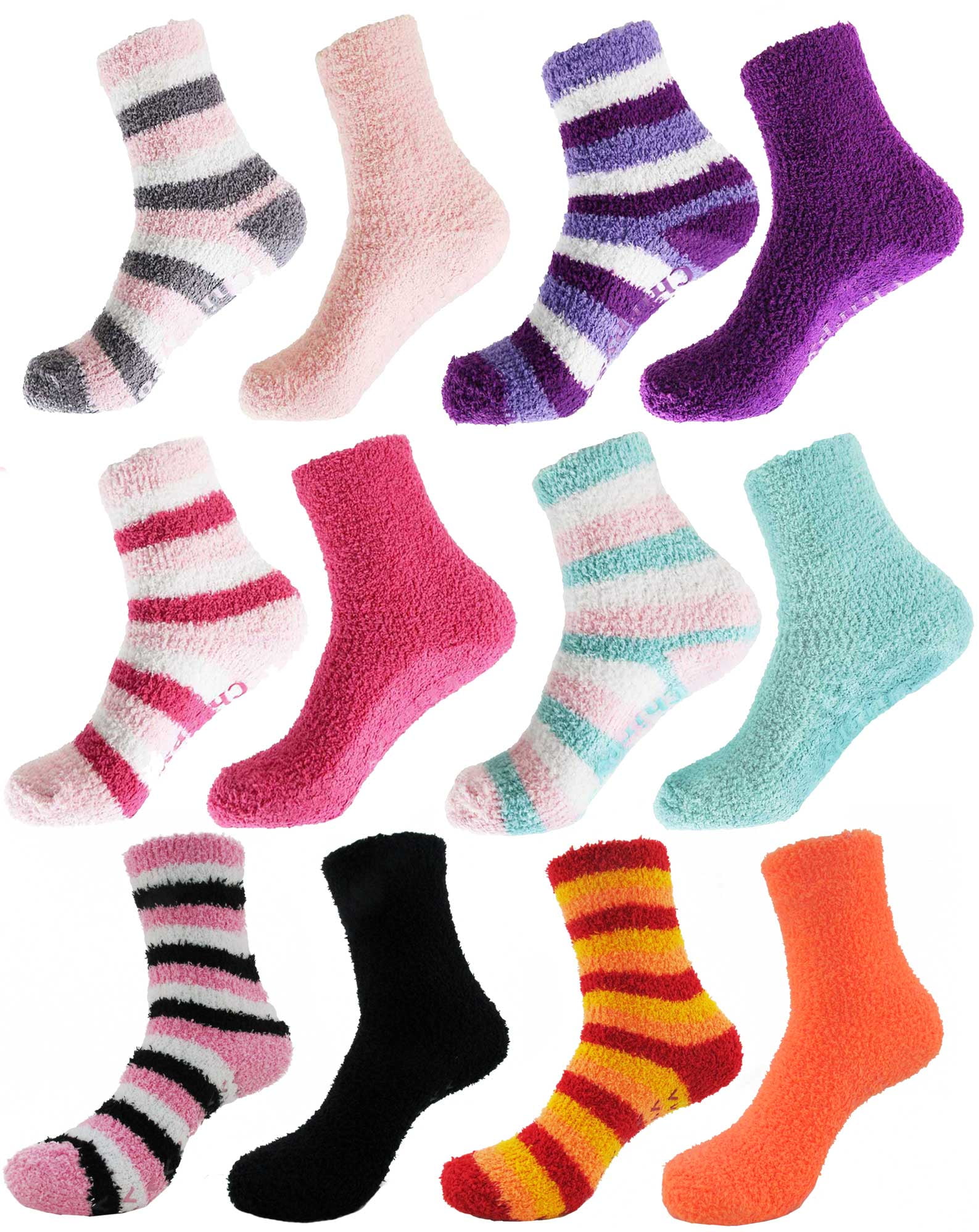 Super Soft Warm Microfiber Fun Fuzzy Comfy Home Socks - Assortment A ...
