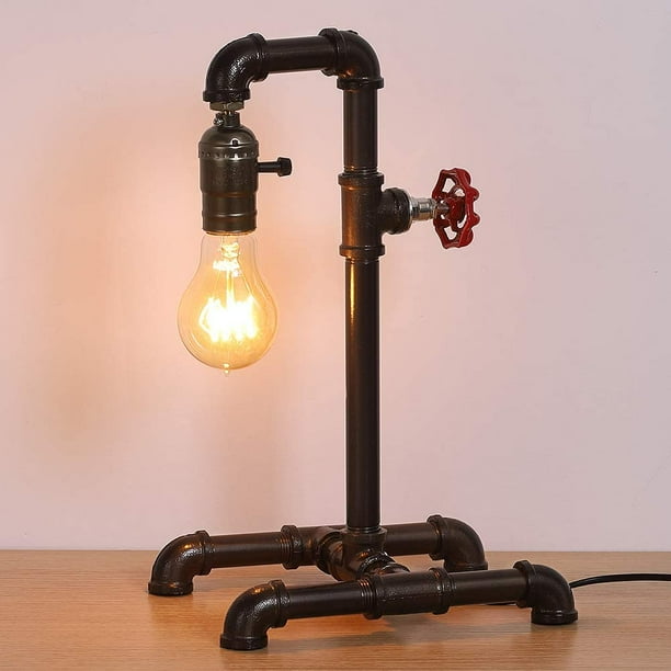 Retro Table Lamp, Industrial Steam Punk Lamp, Loft Style Rustic Bronze ...