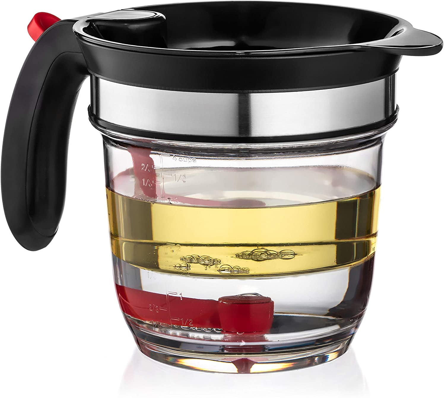 Fat Separator Measuring Cup And Strainer With Bottom Release For Gravy ...