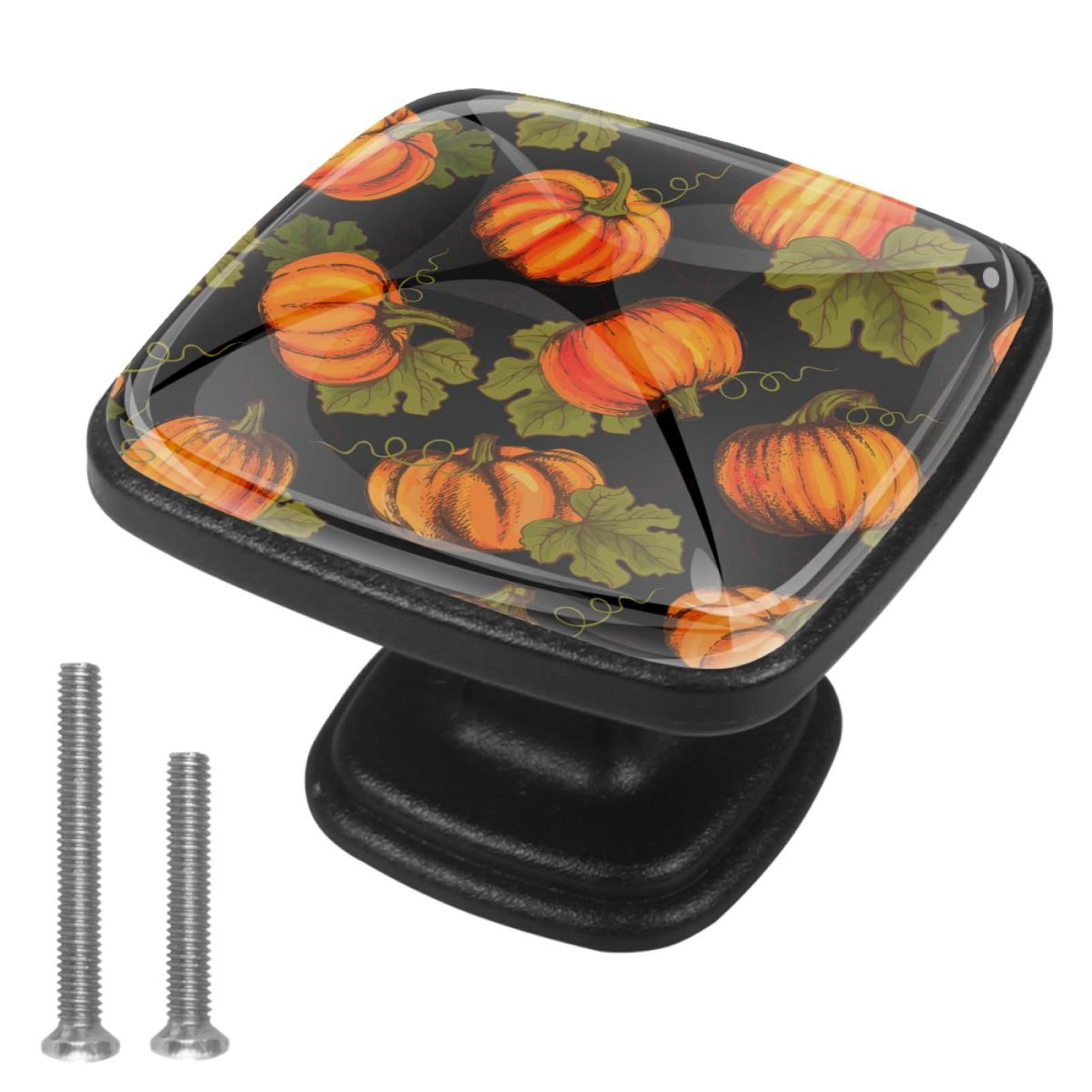 4 Pcs Cabinet Handle Drawer Pulls Pumpkin Knobs with Screws Square ...