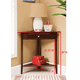 Ulma Walnut Wood Corner Accent Side Table Plant Stand with Storage ...