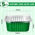 100 Pcs Green Mini Cake Pans with Lids 5 oz Cupcake Liners Dessert ...