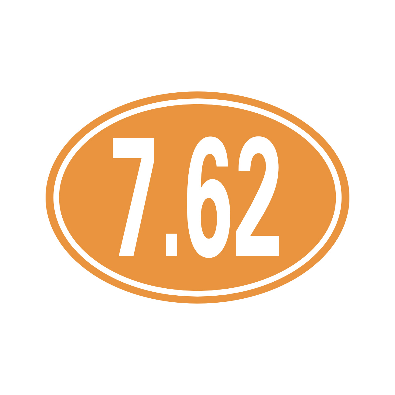 Oval 7.62 Sticker Decal Die Cut - Self Adhesive Vinyl - Weatherproof - Made in USA - Many Color ...