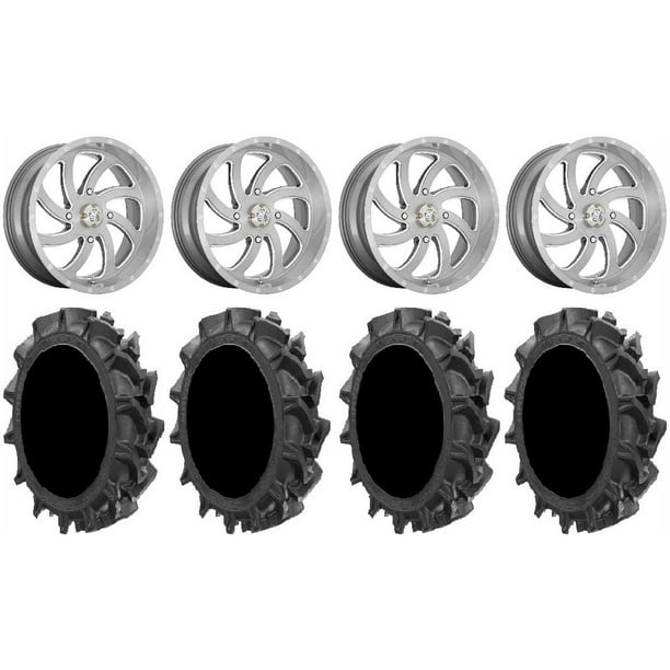 MSA Titanium Switch 22" ATV Wheels 37" MotoHavok Tires Can-Am Commander ...