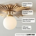 Possini Euro Design 24" Hazel Modern Semi Flush Mount Ceiling Light, Warm Brass Globe Shade ...
