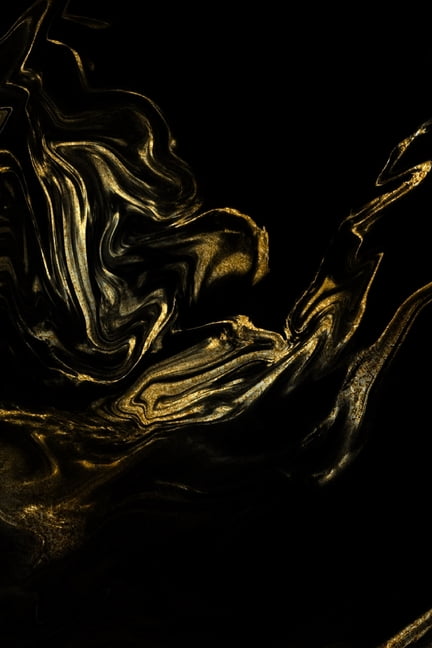 6x9 Lined Softcover Notebook: Black and Gold Marble Composition ...