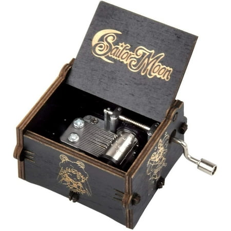 Wood Music Boxes Sailor Moon Antique Engraved Wooden Musical Box(black ...
