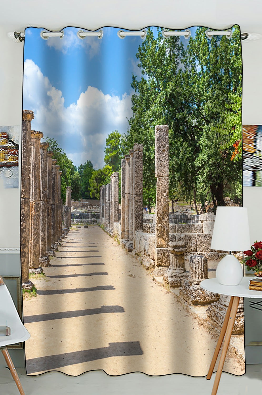 ECZJNT Ruins Ancient Olympia Elis Greece Blackout Window Curtain ...